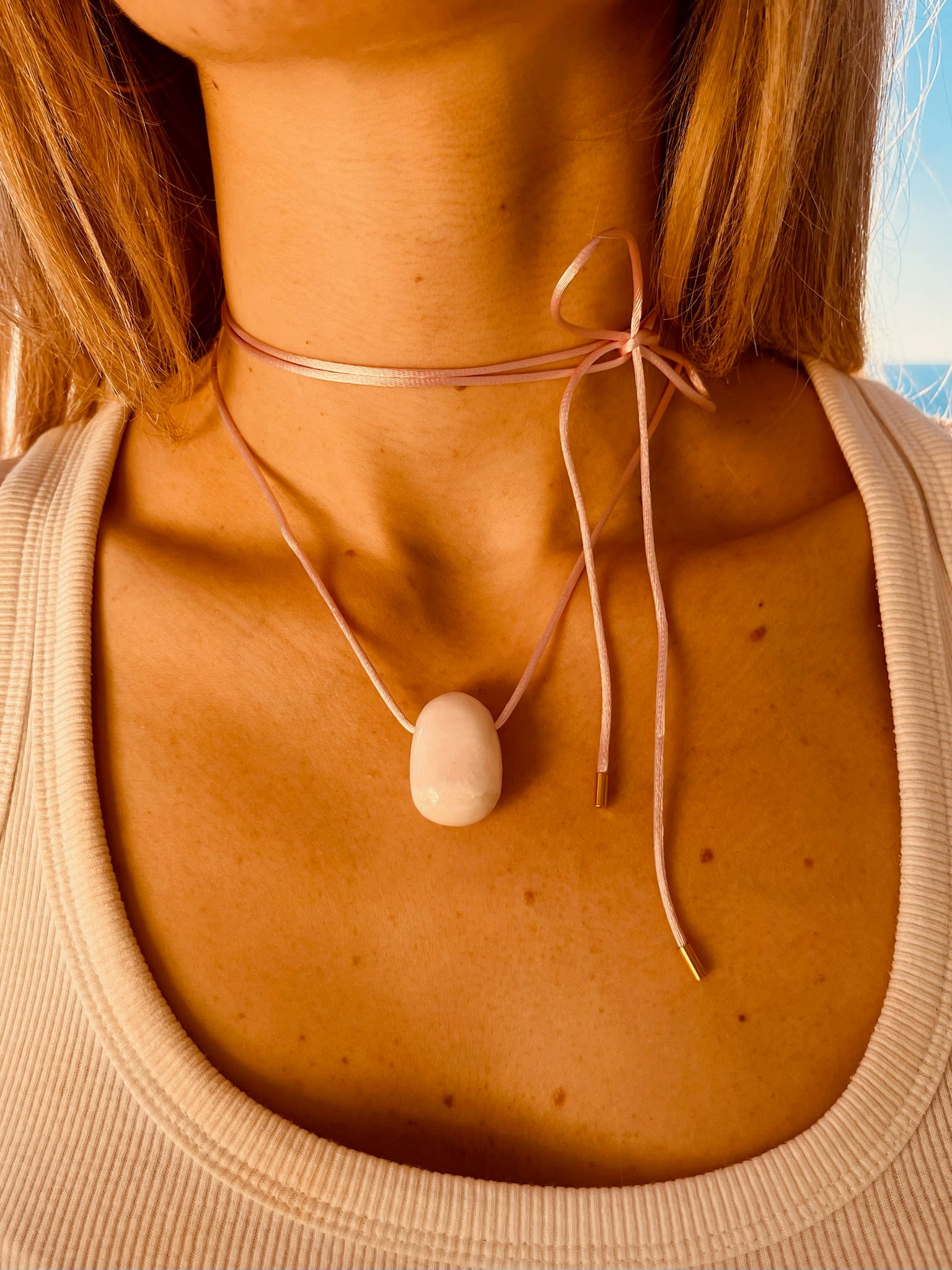Pink Mangano Calcite Silk Candy Pendant Necklace – Bon Bon Jewellery Club
